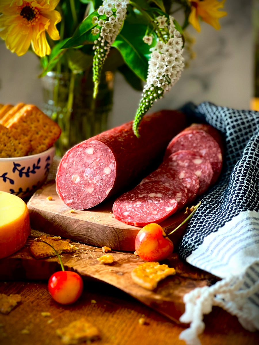 Smoked Gouda Cheese Summer Sausage – Handcrafted Sausage